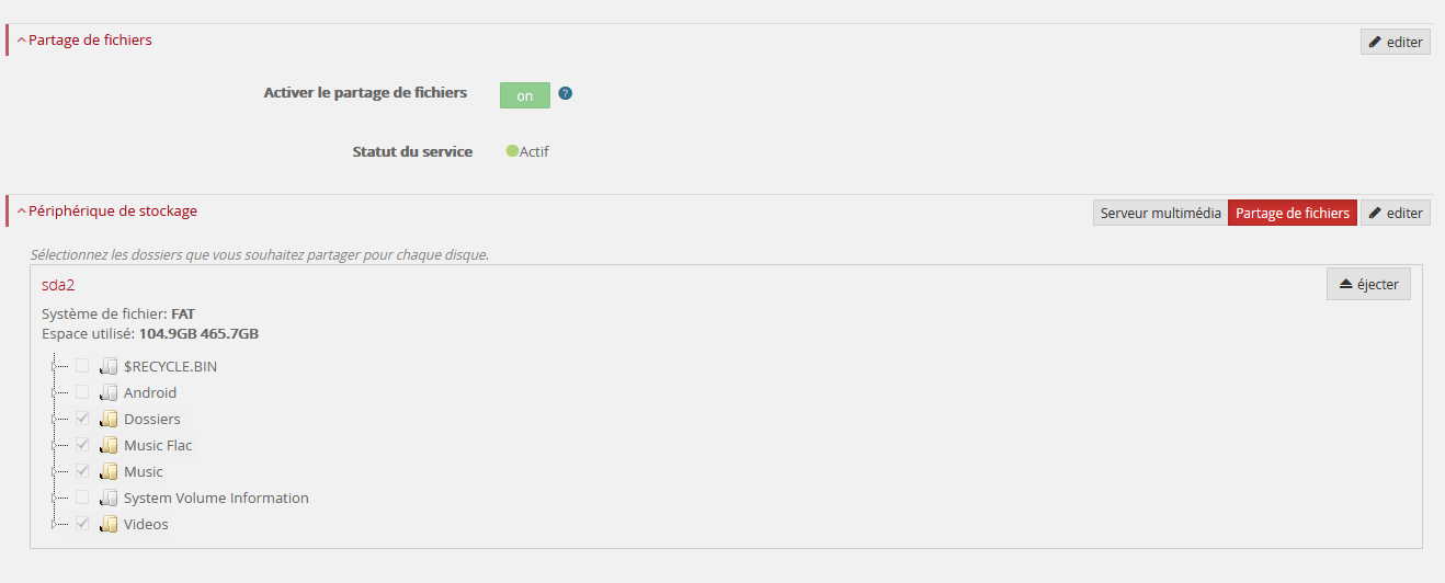 RED by SFR - Changement des fichiers à partager sur le disque d ...