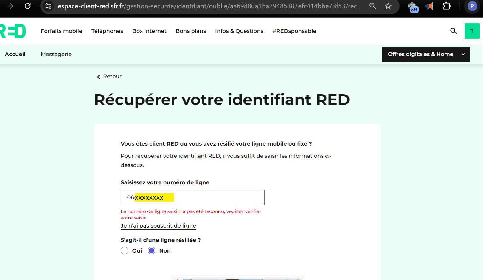 RED by SFR - Impossible d'accéder mon espace client RED (Erreur... - Infos & Questions